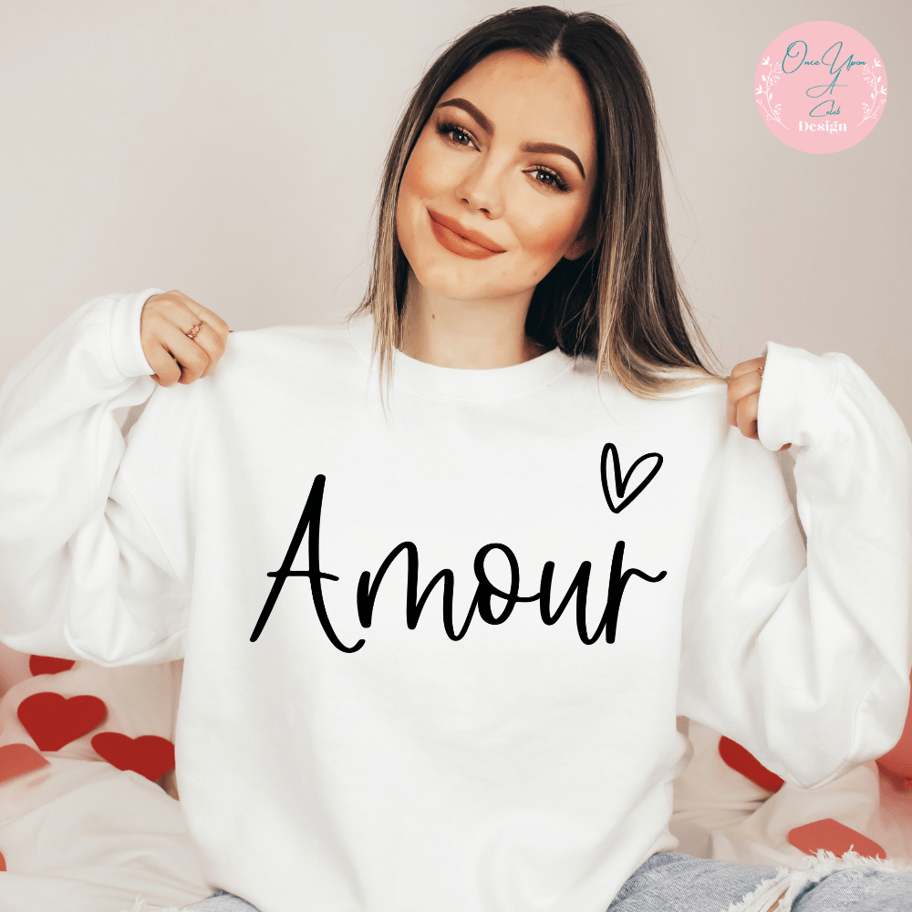 Amour Black Design Sweatshirt I By Once Upon A Celeb Design – www ...